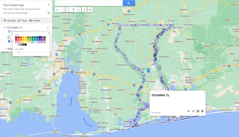 Embed Custom Google MyMaps with County & Cities Boundries